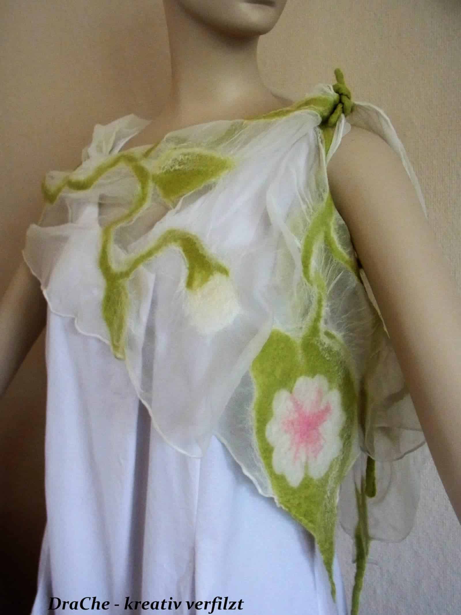 gefilzter Schal aus Seiden-Chiffon und Wolle - Geschenke bei HANDMADE ...